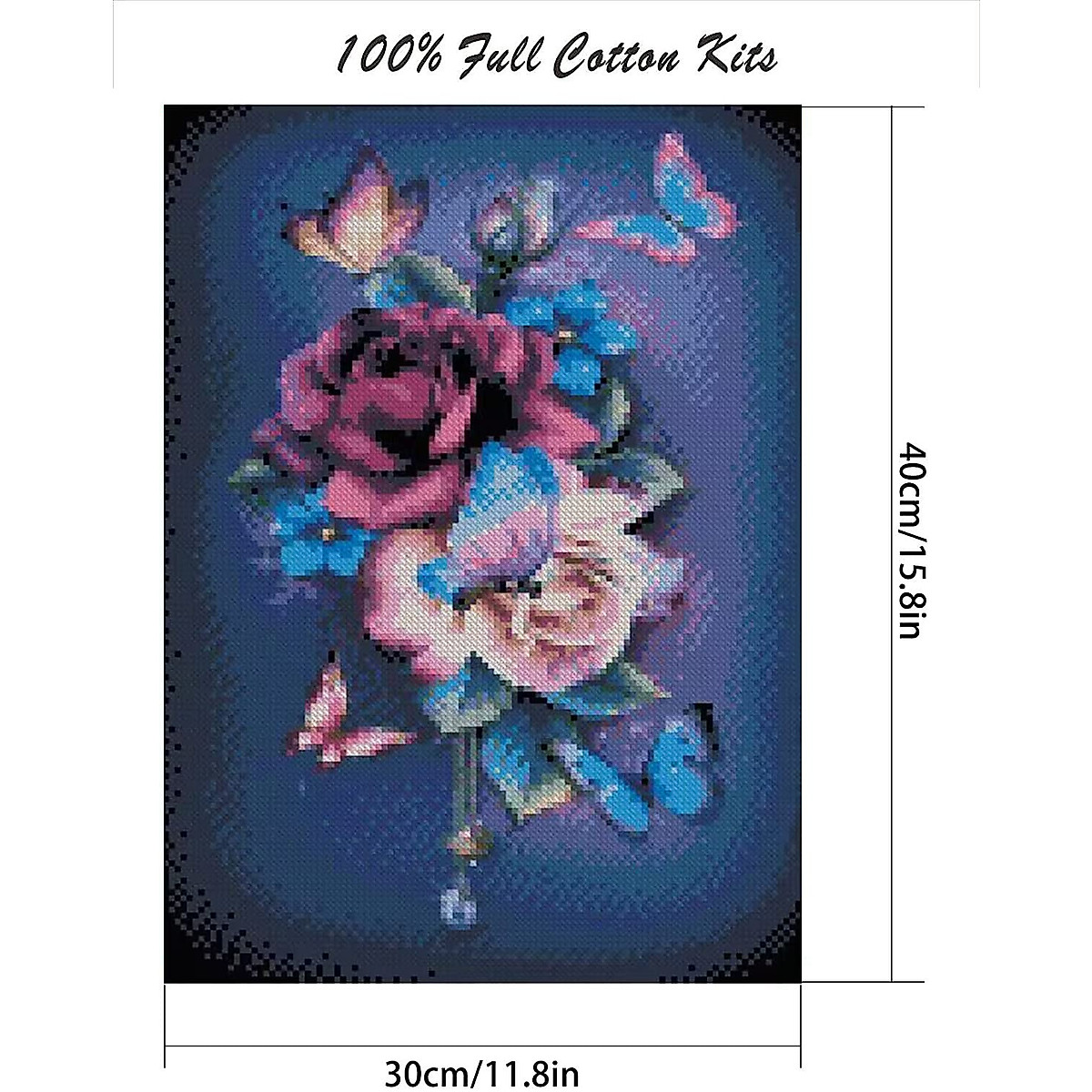 LWZAYS Cross Stitch Kits-Stamped Cross Stitch Kits for Beginners Adults 12x16inch Landscape Counted DIY Embroidery Needlepoint Kits Home Decor (YS13)