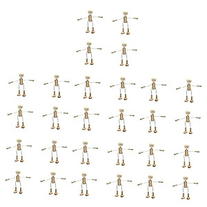 SEWACC Toddler Toys 28 Pcs DIY Educational Action Figure Wooden peg Doll Cake Topper Unfinished Wooden People Dolls Painted Craft Wooden Shapable Robot Wood Grain Crafts Shelf Mannequin