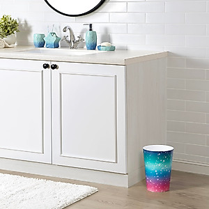 Allure Home Creation Tie Dye Sky Wastebasket-Compact Size-1.7 Gallons