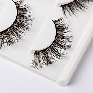 3D False Eyelashes Extensions 3 Pairs Long Lashes Strip with Volume for Women's Makeup Handmade Soft Fake Eyelash