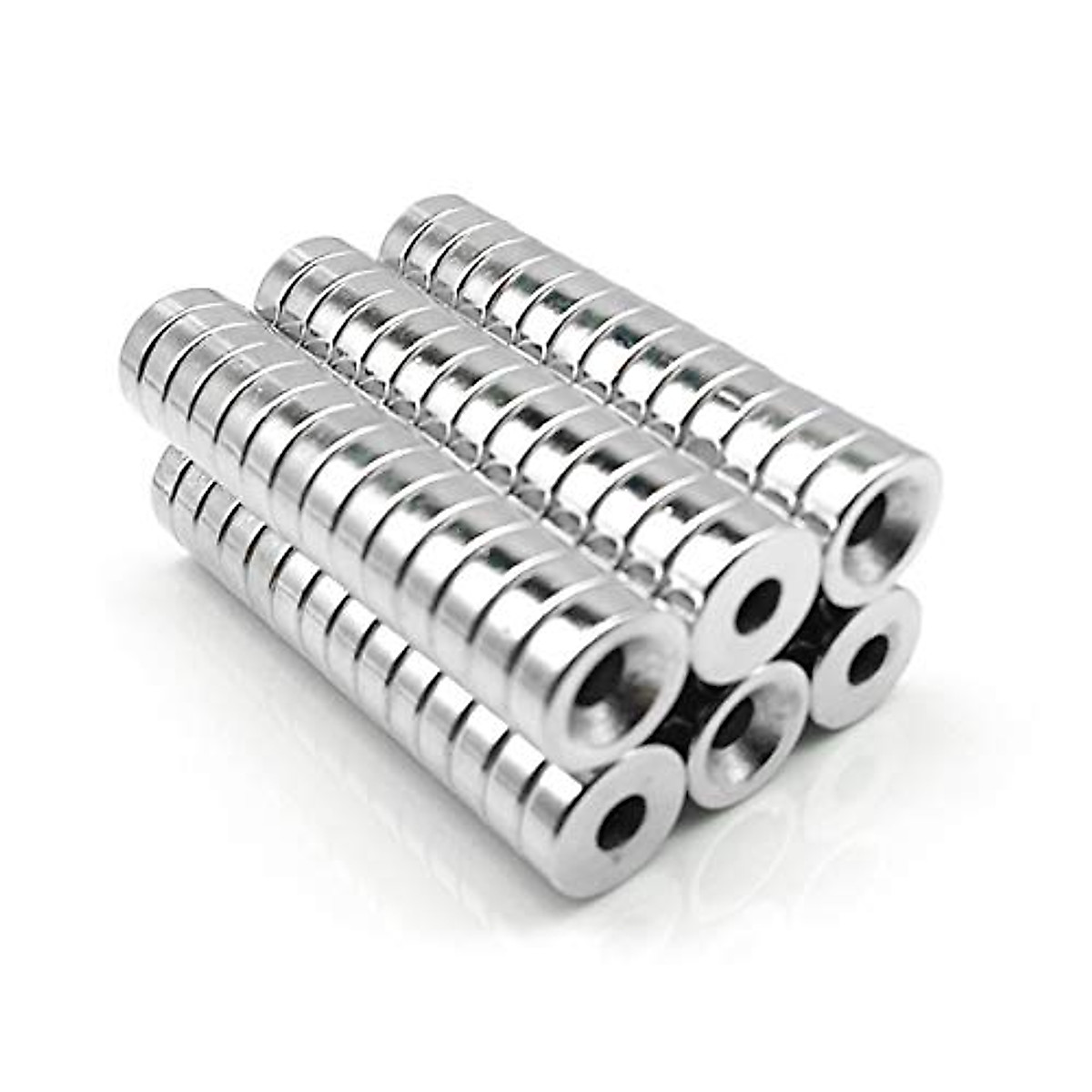 Round Multi-Use Magnets for Refrigerator Craft Project - Approximate 12x3mm with 4mm Countersunk Hole - 30 Pieces