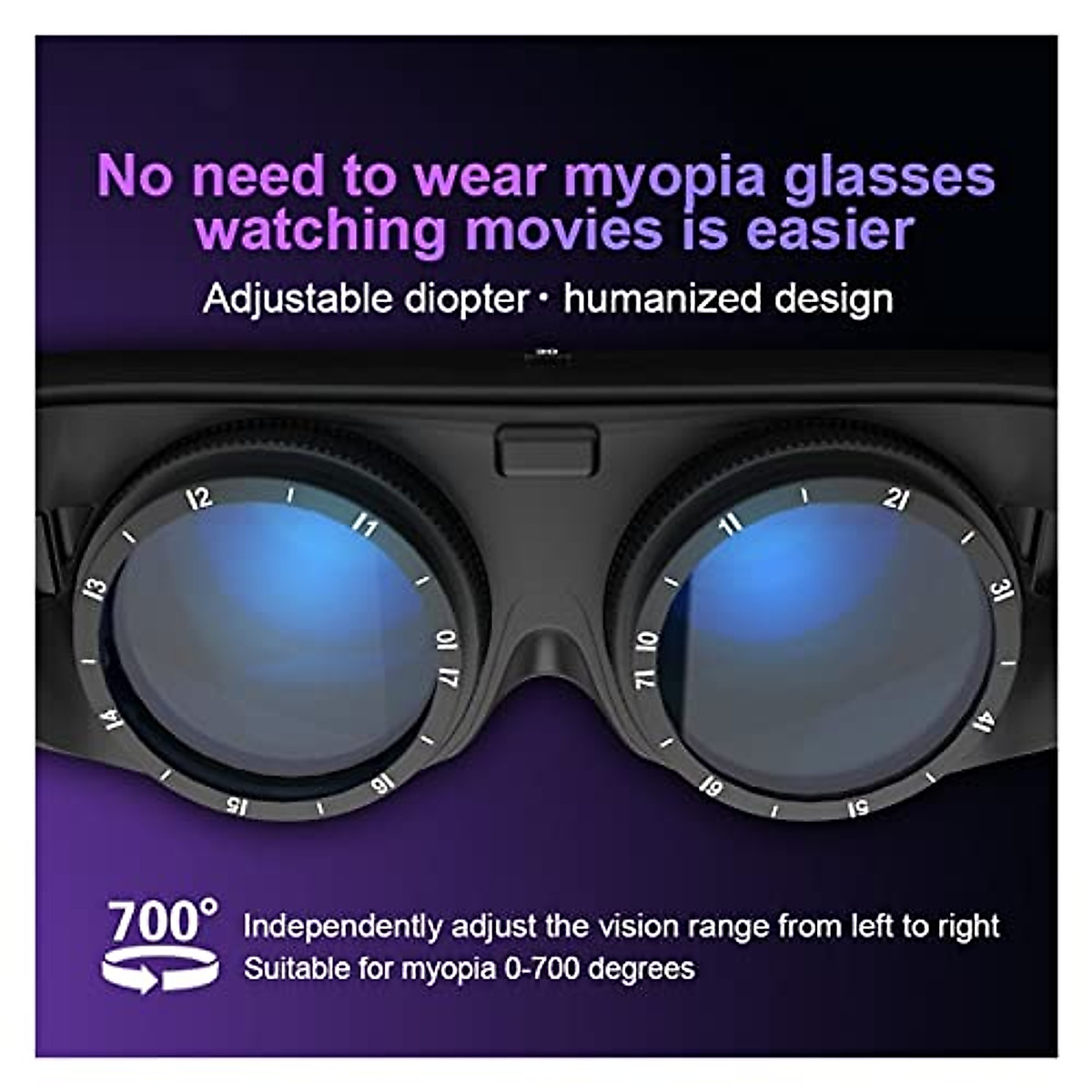 KSHAAR 3D Smart Full HD Virtual Video Glasses Private Cinema App Download Smart Android Smart Android 3D Video Glasses (Color : Black color128GB)