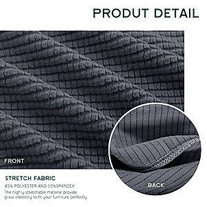 Hokway Couch Cushion Covers Stretch Cushion Covers Sofa Seat Cushion Slipcover Protector(Gray, Large)