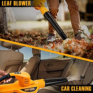 Alloyman Leaf Blower, 20V Cordless Leaf Blower, One-Button Start Leaf Blower Battery Powered, with 2.0Ah Battery & Charger, Electric Leaf Blower for Yard Cleaning/Snow Blowing