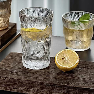 glass cupGlassware Water Cup Kitchen Cup Glassware Glacier Patternwater glass water glass(Glacier White)