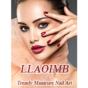 LLAOIMB French Square False Nails, 24pcs Red Acrylic Press on Nails with Star Designs, Full Cover Glossy Glue on Nails for Women