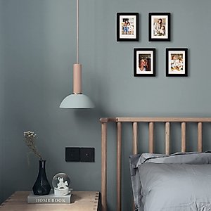 Egofine 5x7 Picture Frames Set of 4, Made of Solid Wood Covered by Plexiglass 3.5x5 and 4x6 with Mat or 5x7 without Mat, for Table Top Display and Wall Mounting Photo Frame White