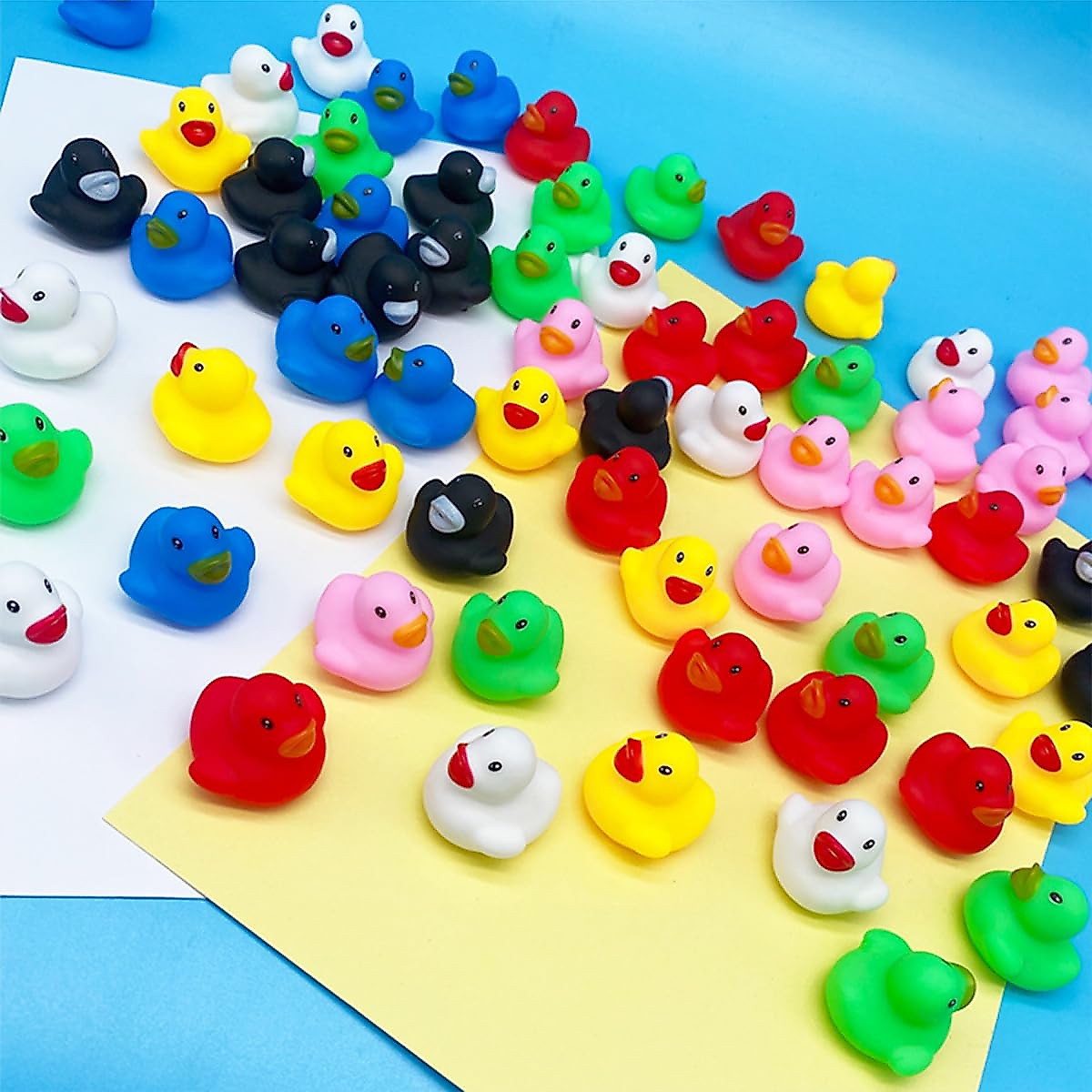 Rubber Duck Toy Duckies, Preschool Bath Toys Bathtub Floating Squeaky Duckies Gift for Kids, Baby Showers Classroom Incentives, Summer Beach and Pool Activity(10Pcs Multi Color Ducks)