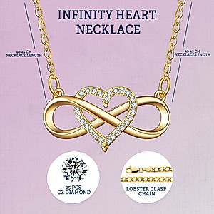 Infinity Heart Necklace For Women/Sister/Wife/Girlfriend, Gift For Birthday, Valentine's Day, Anniversary, Christmas, Thanksgiving, Jewelry For Her, Gift For Her Pendant For Her