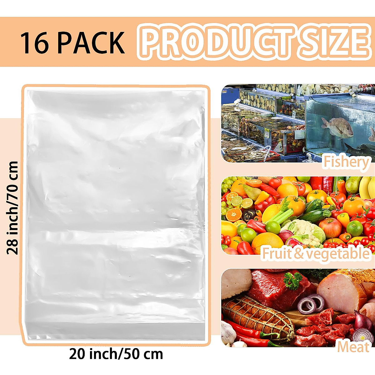 16Pcs Food Storage Bags,5 Gallon Bucket Liner Bags,Turkey Brining Bags,Food Grade Bucket,Plastic Storage Bags for Marinating and Brining,Meat,Thanksgiving,20 x 28 Inch,4Mil