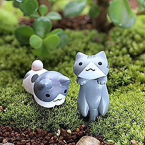 Neko 6pcs Miniature Home Garden Cats - Small Kitty Landscape Decorations – Cute Cat for Crafts, Home Decor, Party Favors and Cake Toppers