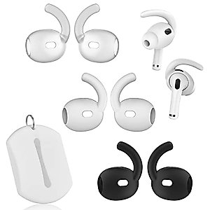 3 Pairs AirPods Pro 2nd Generation Ear Hooks Anti-Slip Ear Covers Silicone Accessories, Added Storage Pouch, Ear Wings Accessories for Apple AirPods Pro Gen 2 (3 Pairs, Mixed Colors)