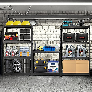 MUIR BOX 4 Tier 40" Wx20 Dx57 H Garage Shelving Heavy Duty 500lbs/ Shelf, 2000lbs Garage Storage Shelves Adjustable Heavy Duty Metal Shelving for Garage Industrial Rack 40" Wx20 Dx57 H