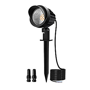 MEIKEE 7W LED Landscape Lights Low Voltage Outdoor Spotlight with Connectors, Landscape Light, 3000K Warm White, IP66 Waterproof for Driveway, Yard, Lawn, Flood, Swimming Pool, Garden(1 Pack)