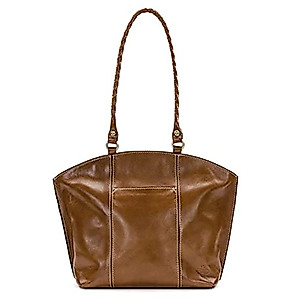 Patricia Nash Leather Michel Dome Zip Top Tote Bag Purse Shopper in Tan