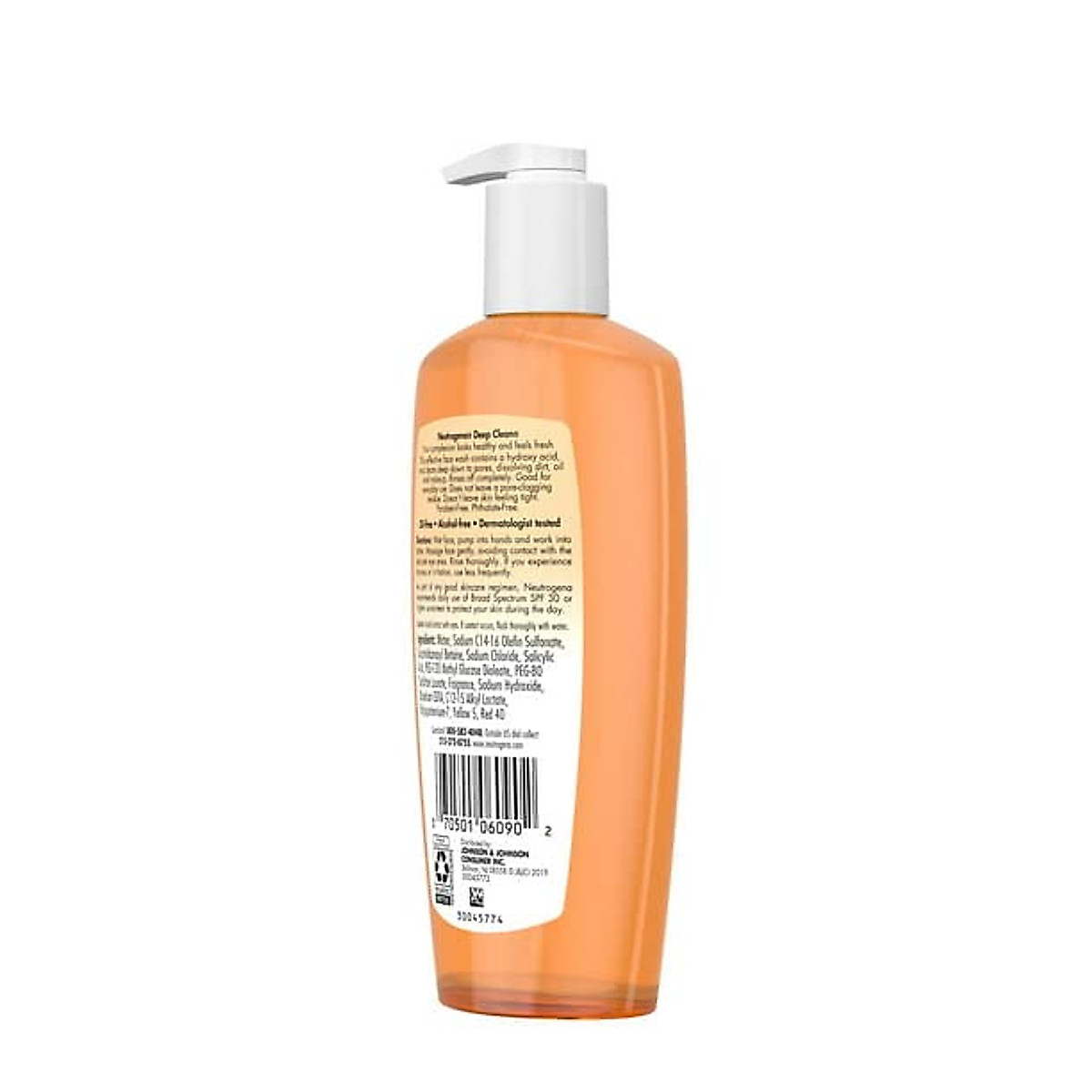 Neutrogena Deep Clean Facial Cleanser, Normal to Oily Skin 6.70 oz (Pack of 4)
