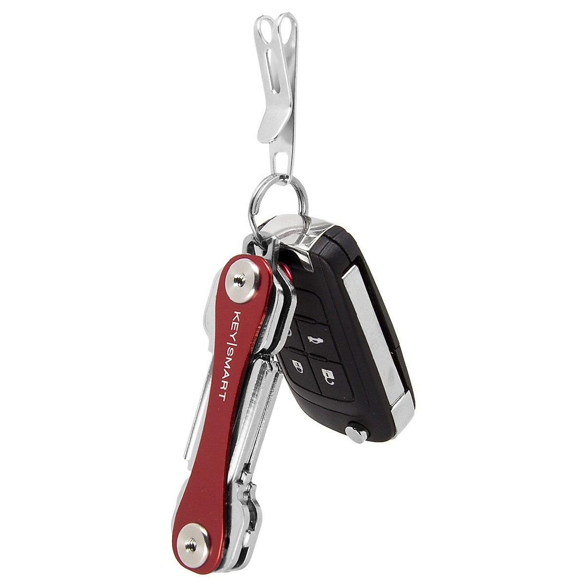 KeySmart Nano Clip - Pocket Clip Key Ring Holder - Secure Your Key Chain, Eliminates Pocket Bulge (2 Pack)