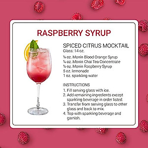 Monin - Raspberry Syrup, Sweet and Tart, Great for Cocktails and Lemonades, Gluten-Free, Non-GMO (1 Liter)