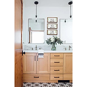 ABRADZ Bathroom Wall Decor Rustic Wood Farmhouse Bathroom Wall Decor Country Bathroom Decor Bathroom Sign & Plaque (Set of 3) Wash Your Hands Brush Your Teeth Comb Your Hair Bathroom Decorations