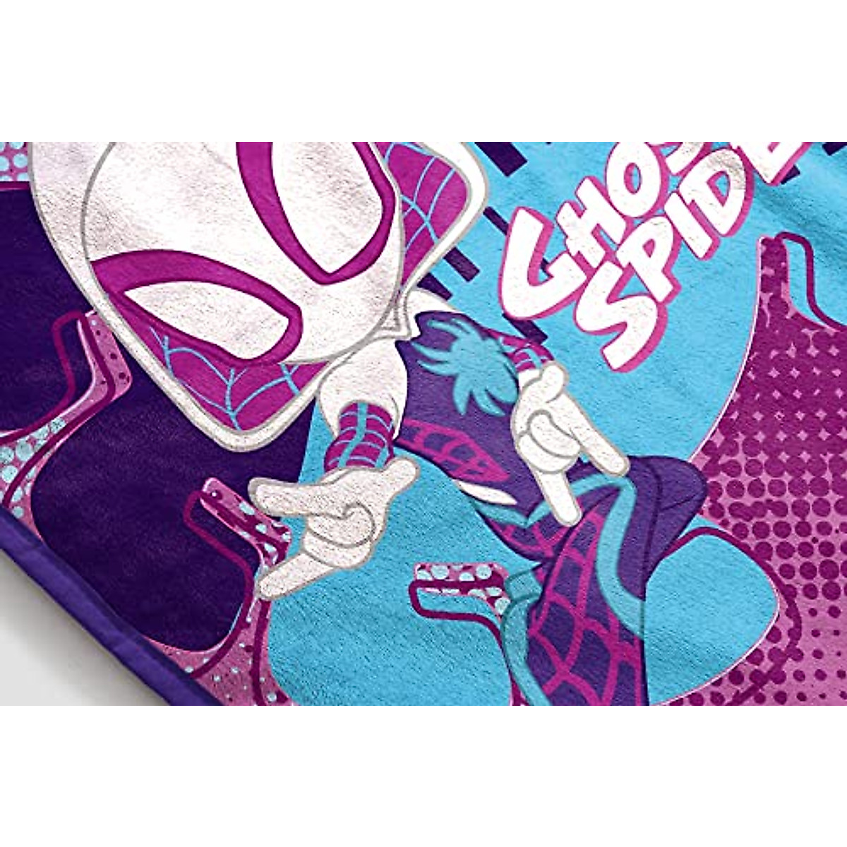 Marvel Spidey and His Amazing Friends Ghost Spider Gwen Throw Blanket - Measures 46 x 60 inches, Kids Bedding Features Gwen Stacy - Fade Resistant Super Soft Fleece (Official Product)