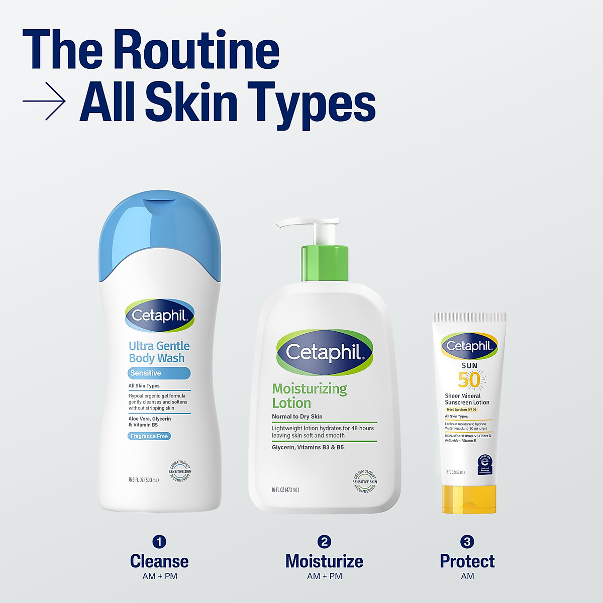 Cetaphil Ultra Gentle Refreshing Body Wash, For Dry to Normal, Sensitive Skin, 16.9oz Pack of 3, Aloe Vera, Calendula, Vitamin B5, Hypoallergenic, Paraben Free, Fragrance Free, Dermatologist Tested