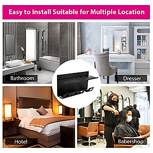 Kainasch Hair Dryer Holder for Dyson Airwrap, Magnetic Bracket Stand Storage Curling Iron Accessories Wall Mount Organizer with Screw/Adhesive, Non-Slip for Dyson Diffuser, Nozzle