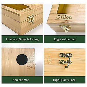 Bamboo Ziplock Bags Organizer for Kitchen Drawer - Food Storage Plastic Bag Dispenser Holder Containers, Openable Lid Wooden Organization Box for Gallon Snack Sandwich Quart Variety Size Baggies