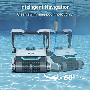 AIPER Upgrade Corded Remote Control Robotic Pool Cleaner with Waterline Scrubbing, Powerful 200W Triple Motors,Great Pool Robot Vaccum Ideal for Inground Pools, Gray (Orca 2000)