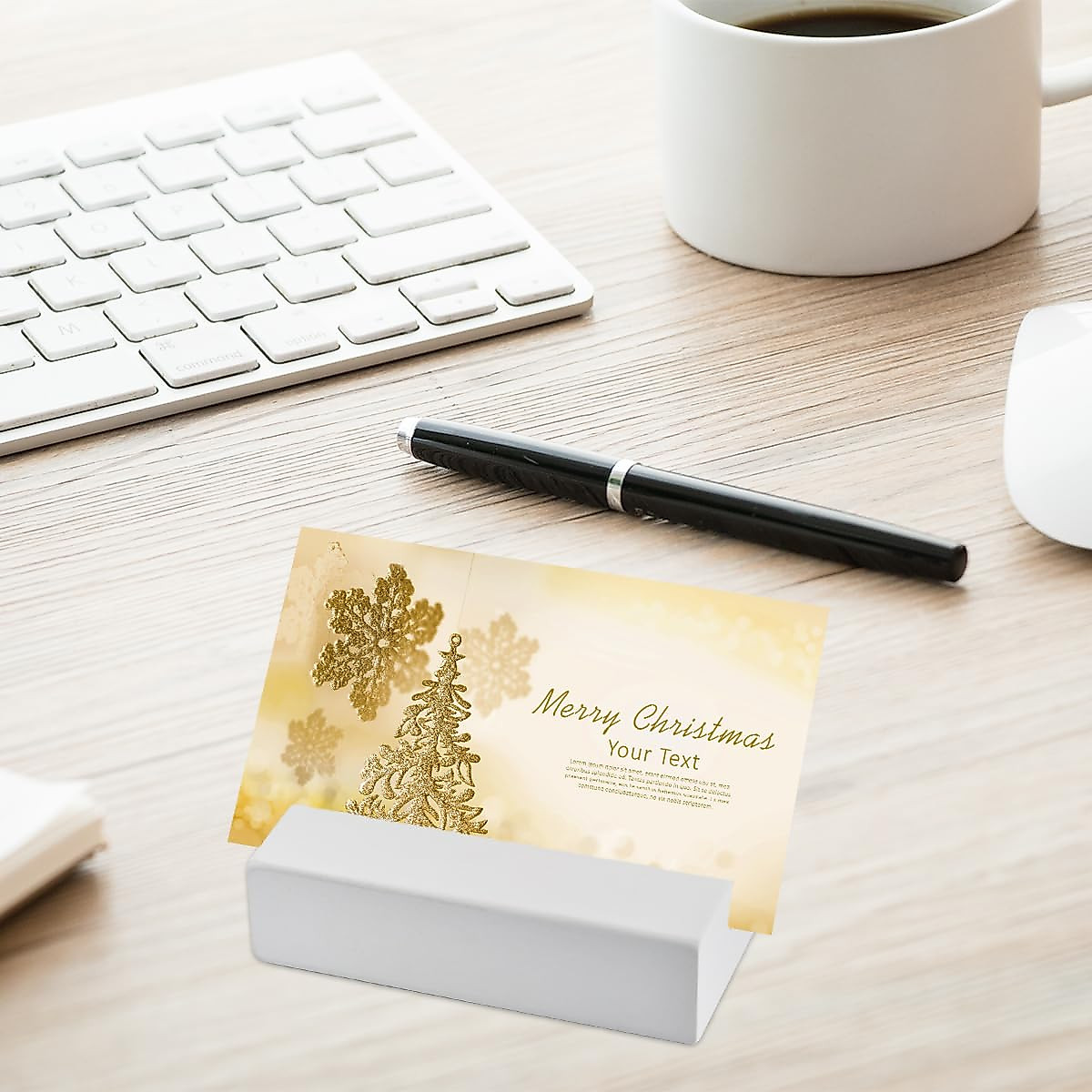 TIMESETL 12Pack Wood Place Card Holders Wood Sign Holders Table Number Holder Stands Wooden Sign Holders Name Card Holder for Wedding Party Events Decoration (White, 3 x 1.6 x 0.8 Inch)