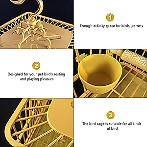 Baluue 1 Set Bird Cage Plastic Parrot Cockatiel Cage with Standing Pole Hanging Hook Pet