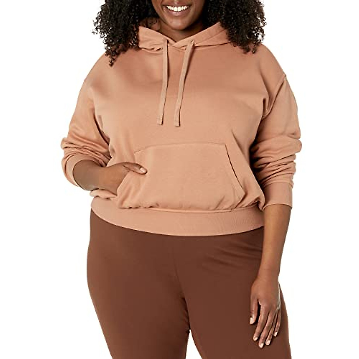 Amazon Essentials Womens Hoodies - Crop Pullover Sweatshirt (Available in Plus Size), Light Brown, 6X