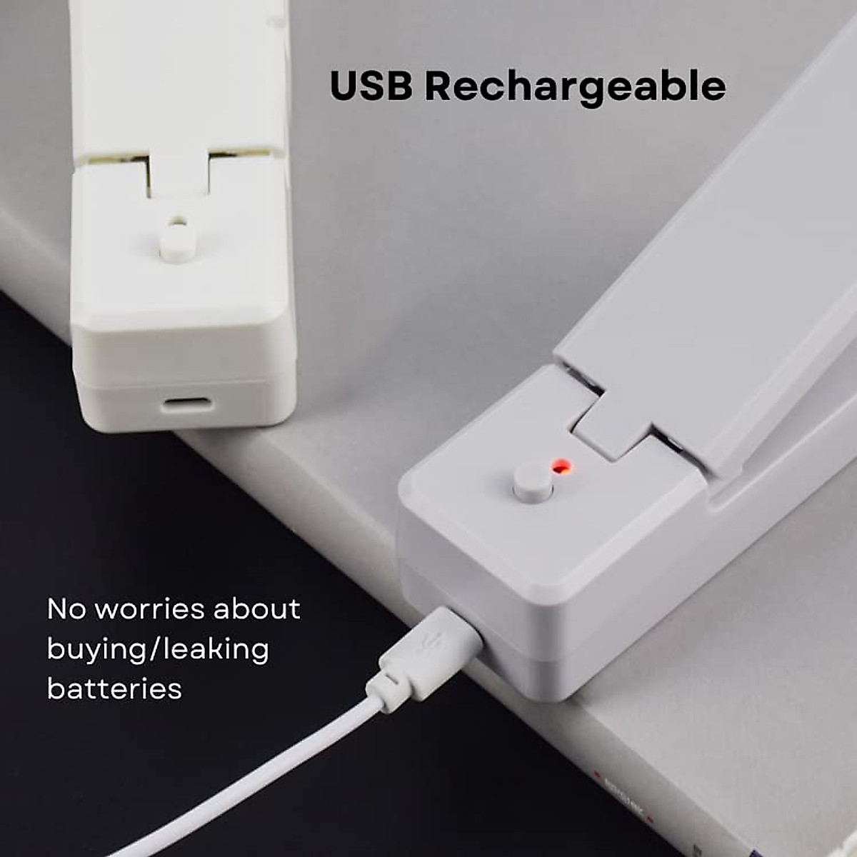 Mini Bag Heat Sealer USB Rechargeable Portable 2-in-1 Sealer and Cutter for Plastic Bags Kitchen Gadget