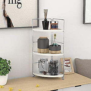 JANUS LiANG 3-Tier Bathroom Organizer Countertop - Makeup Organizer Cosmetic Holder Corner Storage Shelf Kitchen Spice Rack Standing Counter Shelf for Vanity, Bathroom, Bedroom, Kitchen