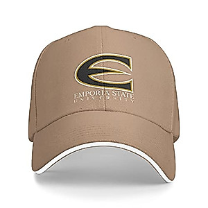 Emporia A State University Logo Sandwich Cap Unisex Classic Baseball Capunisex Adjustable Casquette Dad Hat Natural