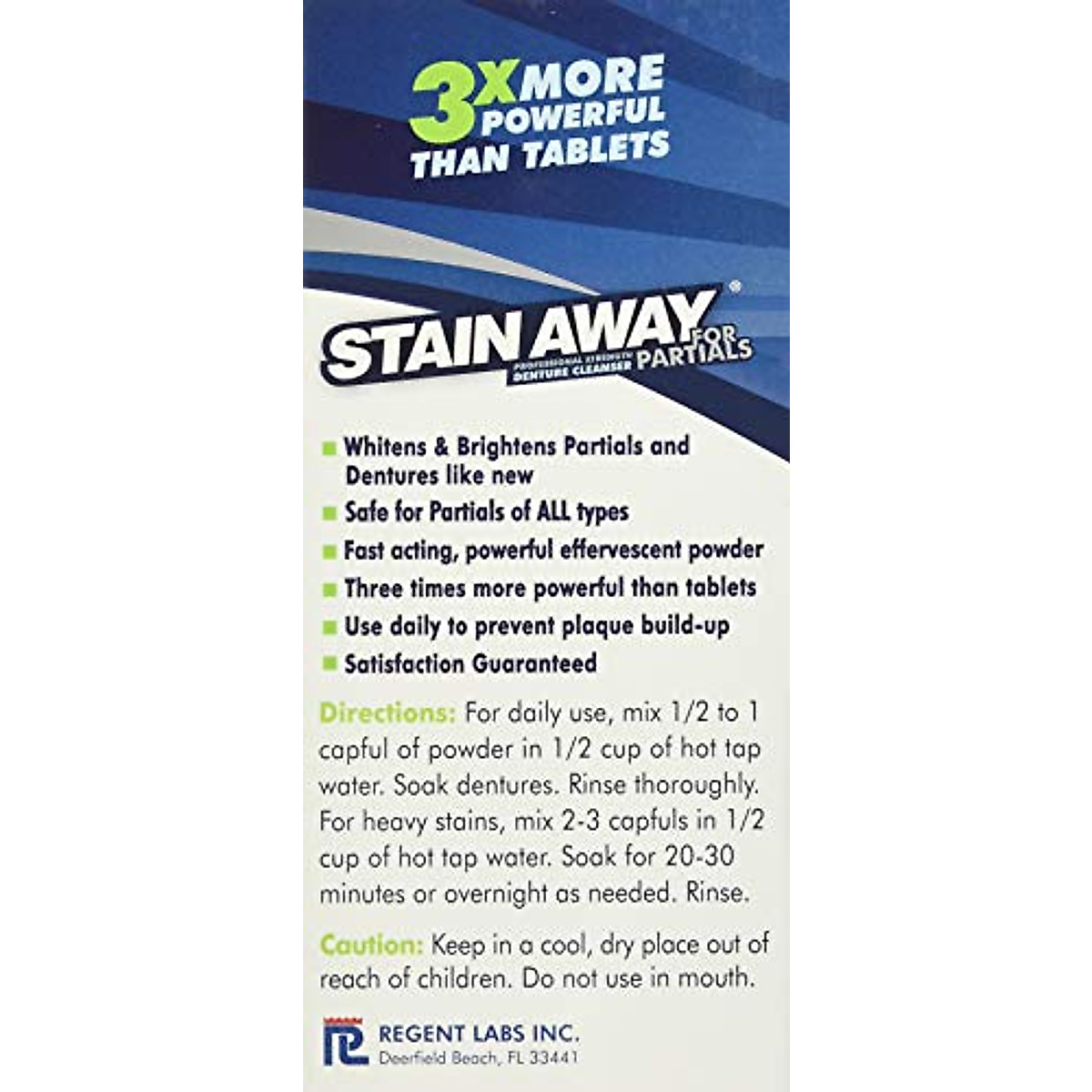 Stain-Away Denture Cleanser Partials Regular - 7.1 Oz