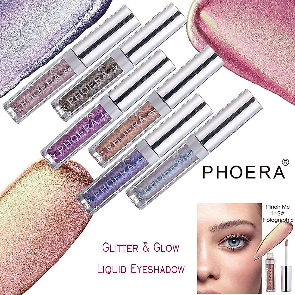 Glitter Eyeshadow，Makeup For Eyes Liquid Shimmer Sparkle Glow Light Colors Pencil Stick Shiny Long Lasting Waterproof Shining Eye Shadow Sets Metallic Pigments Metals Gloss Sparkling Pen Kit (A103)