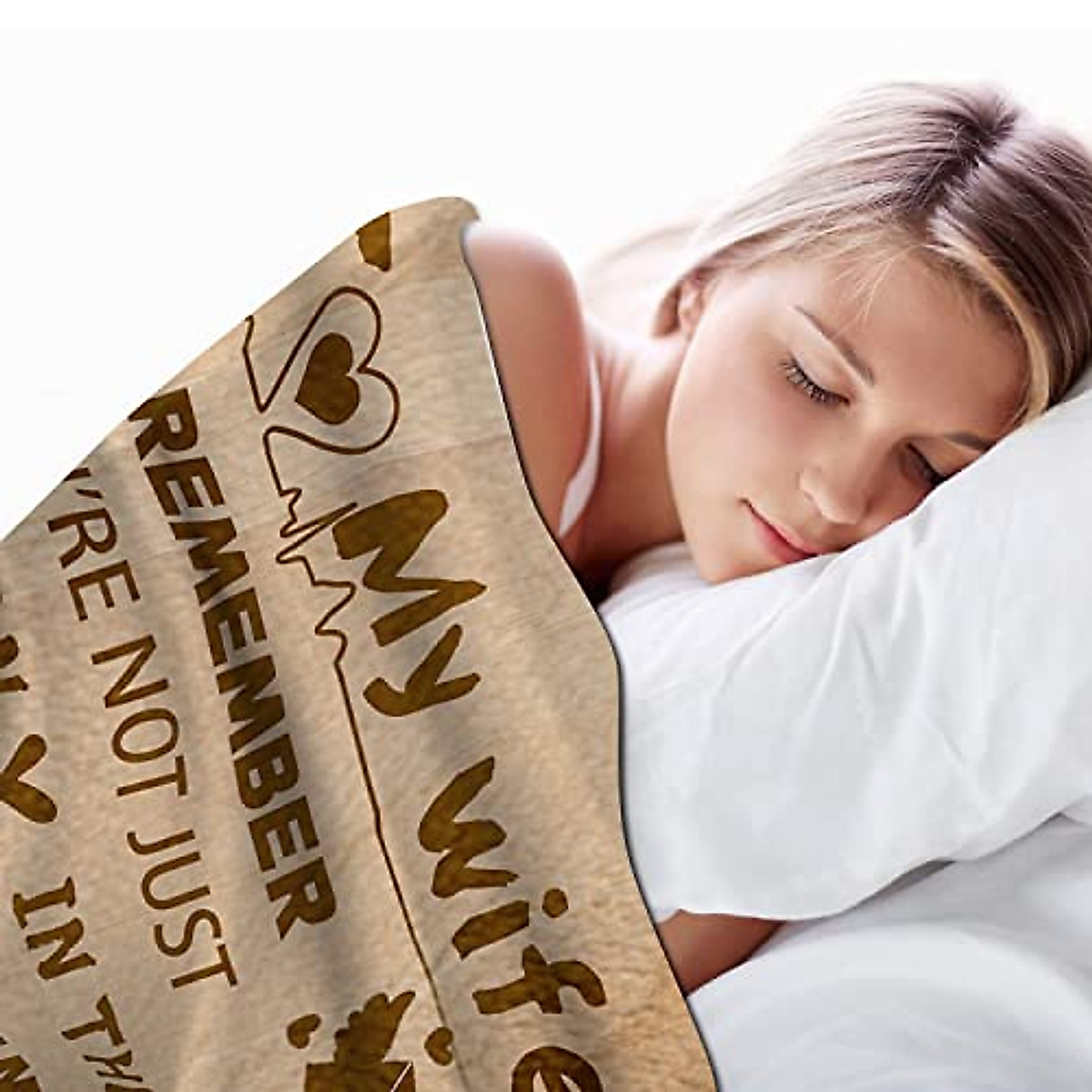 Ghyruio for Wife Birthday for Her Wife Gifts from Husband Romantic Weeding Gift for Women to My Wife Flannel Throw Blankets for Valentines Mothers Day