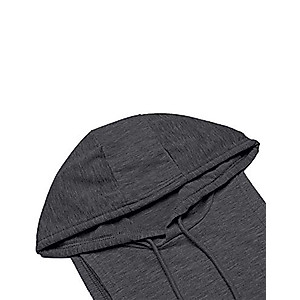iWoo Mens Workout Hooded Tank Tops Sleeveless Gym Hoodies Shirts Dark Grey S