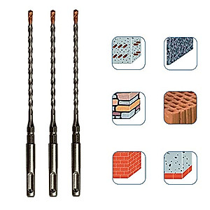 24PC, 3/16" x 7" with 1/4" SDS Plus Hex Rotary Hammer Drill Bits for Concrete Screw, Rotary Drill Bit 3/16, Sds Plus Bits (3/16 x 7,24)