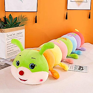 Multicolor Caterpillar Stuffed Animal Big Hugging Pillow Cute Plush Soft Pillow Doll,Giant Plush Toy,Gifts for Girl Boy Babies Birthday (27.5inch/70cm)