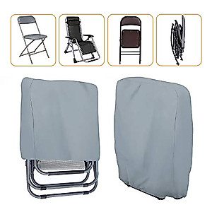 Uranshin Outdoor Folding Chair Covers 2PCS, Zero Gravity Chair Covers Waterproof, Durable Folding Patio Chair Covers with Storage Bag, Outdoor Chair Covers All Weather, 28" W x 13" D x 43" H, Grey