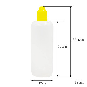 NANSHINE 120MLx10 LDPE Plastic Dropper Bottles Empty Squeeze Liquid Eye Dripper Containers with Child Resistant Cap (Bottles + Mixing Color Caps + Tips+label)