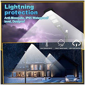 MOS LUMD Solar Street Lights Outdoor,180LEDs 9000 Lumens Solar Powered Dusk to Dawn Outdoor Lights with Motion Sensor, IP65 Waterproof Led Flood Light for Yard, Garden, Street, Parking lot
