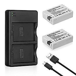 Powerextra 2 Pack Replacement Canon LP-E8 Battery with Dual Channel Charger Compatible with Canon EOS Rebel T3i, T4i, T5i, T2i, 550D, 600D, 650D, 700D, Kiss Digital X4, X5, X6i, X7i Camera