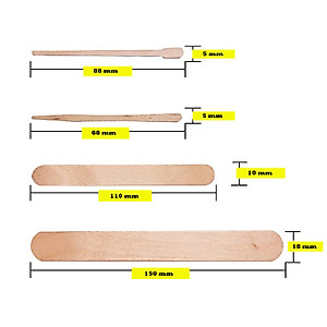 [300 Pcs] 4 Style Assorted Wooden Waxing Sticks 300, Hair Removal Sticks Applicator,Spatulas, For Brazilian waxing and Eyebrow,Leg and Small to Large area