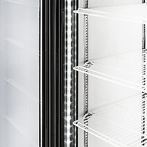 DHPM 51" 2 Sliding Glass Reach in Refrigerator Swing, Door Upright Display Beverage Cooler Merchandiser, Antique White