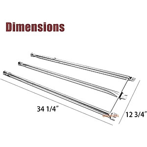 QuliMetal 24.5 Inch Flavorizer Bars and SUS304 34.5 Inch Grill Burner for Weber Genesis 300, E310 E320 S310 S320 (with Side Control Panels), Replaces Weber 7540 67722 67820