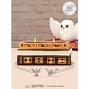 Charmed Aroma Harry Potter Hedwig Scented Candle and Jewelry Tray with Surprise Necklace Inside, 925 Sterling Silver, Jewelry Candle for Women, Home Décor | Collectible |Accessories Gift