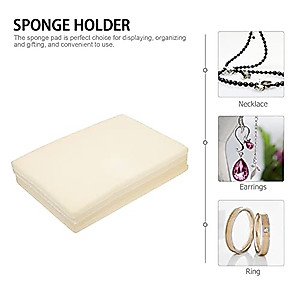 Cabilock 4pcs Box jewelry box pad jewelry tray insert showcase dsiplay insert jewelry display for selling jewelry showcase pads jewelry insert pad foam insert jewelry rack white sponge ring