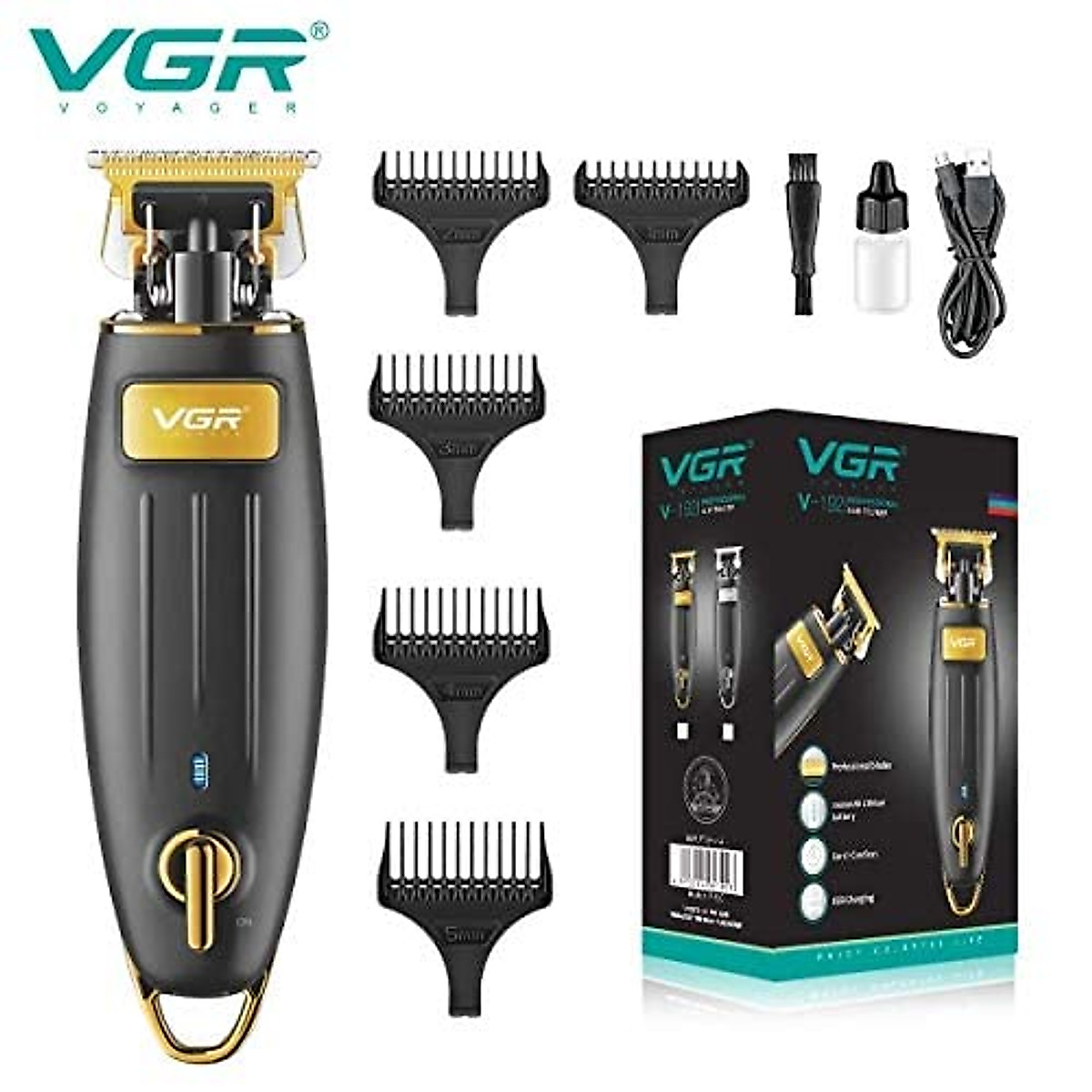 VGR- Hair Clippers for Men- Professional Clippers for Barbers- Hair Cutting Kit- Cordless Hair Clippers- USB Charging- Model V-192